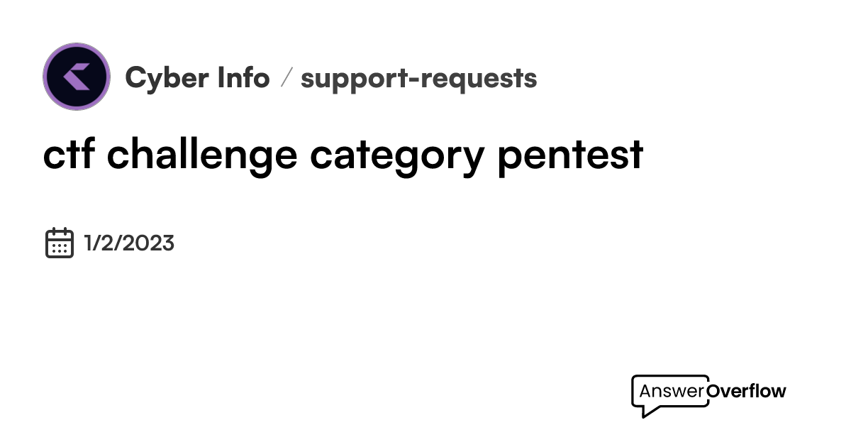 ctf challenge , category pentest - Cyber Info